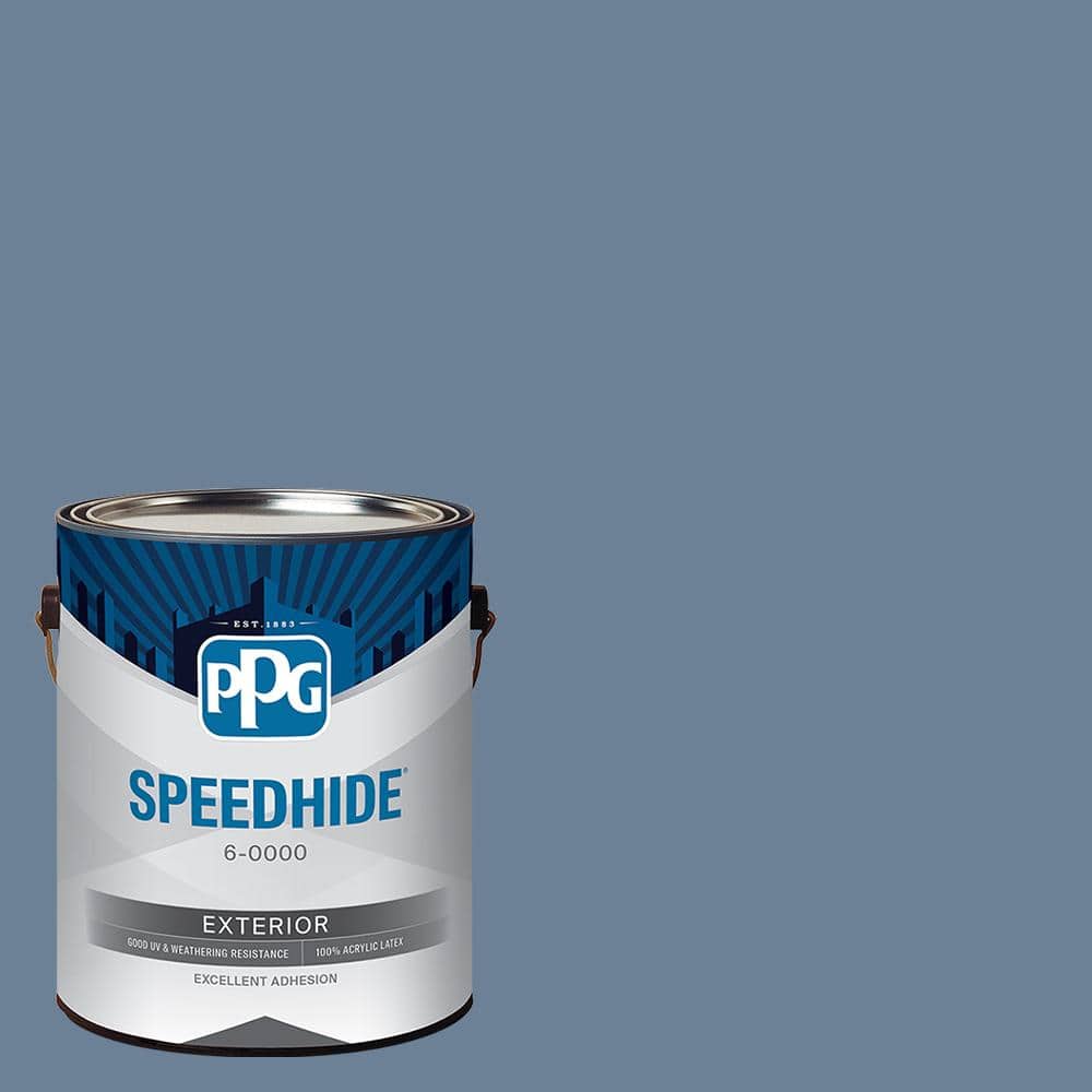 SPEEDHIDE 1 gal. PPG1163-5 Silver Blueberry Satin Exterior Paint ...