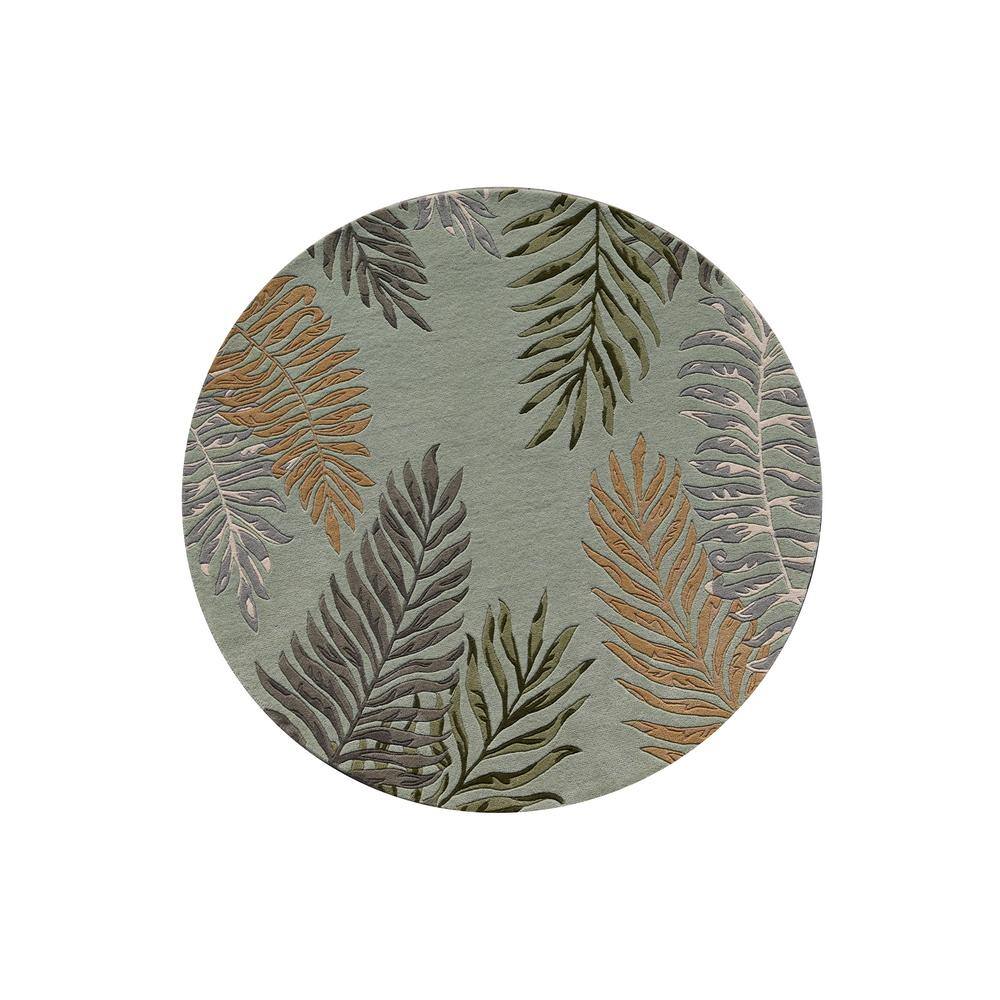 MILLERTON HOME Kai Light Sage 8 ft. Round Neutral Coastal Hand-Tufted ...