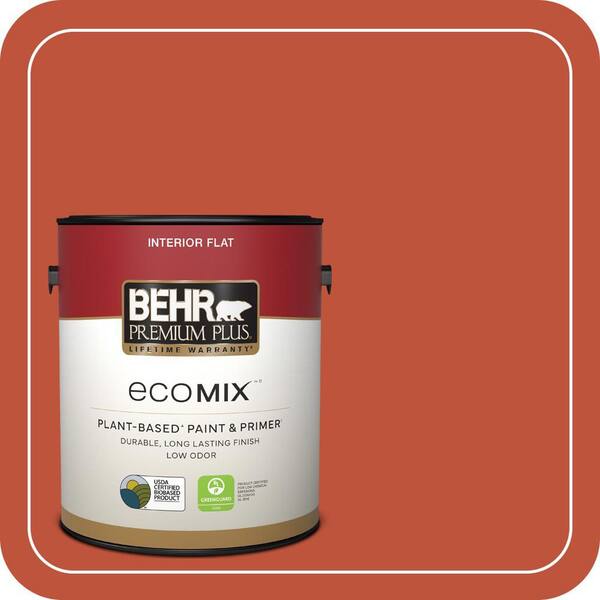 BEHR PREMIUM PLUS 1 gal. #S-G-200 Glowing Firelight Flat EcoMix Plant ...
