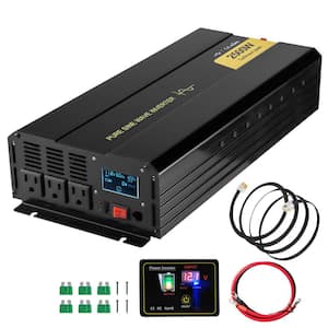 SKYSHALO 1500W 12V DC to 120V AC Pure Sine Wave Inverter with Remote ...