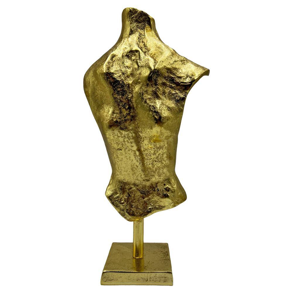 castellousa Gold 16 in. x 4 in. Aluminum Metal Modern Body Sculpture CB-AP104-SC-16-GLD - The ...