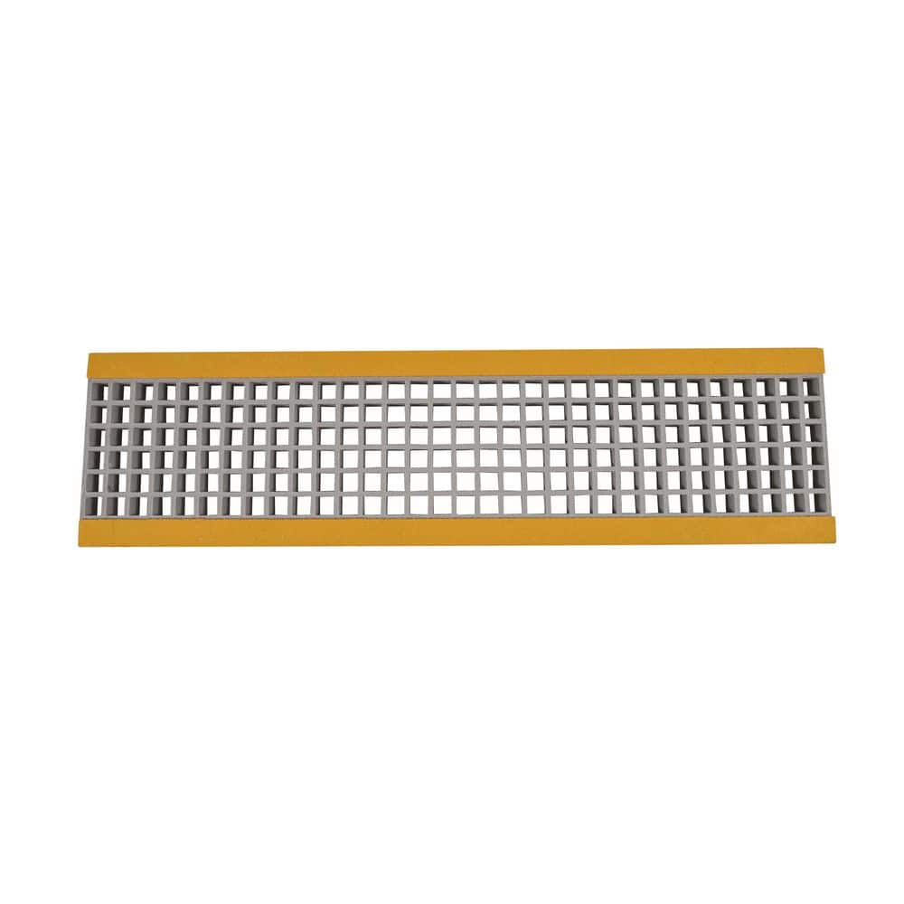 Wellco 12 in. x 48 in. Anti-slip Fiberglass Grating Stair Treads Edge ...