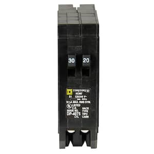 Square D Homeline 30 Amp - 20 Amp Single-Pole Tandem Circuit Breaker HOMT3020CP - The Home Depot