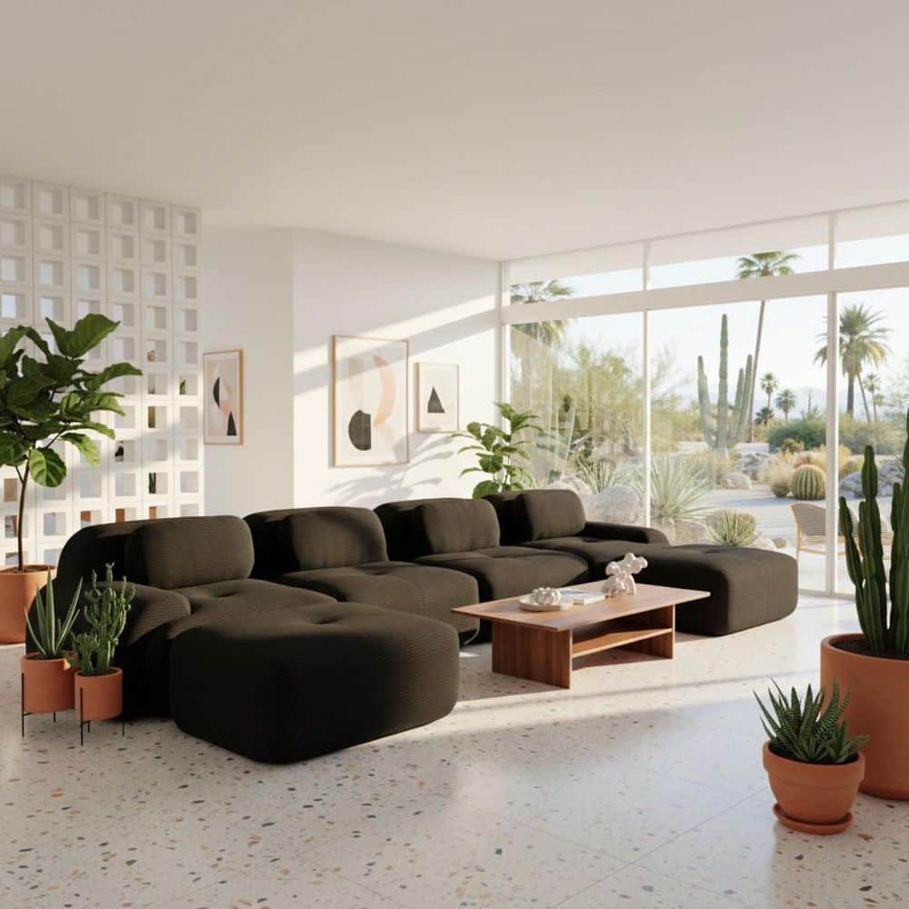 Reviews for Homy Casa SMZO 152.7 in. Modular Corduroy Sectional Sofa ...