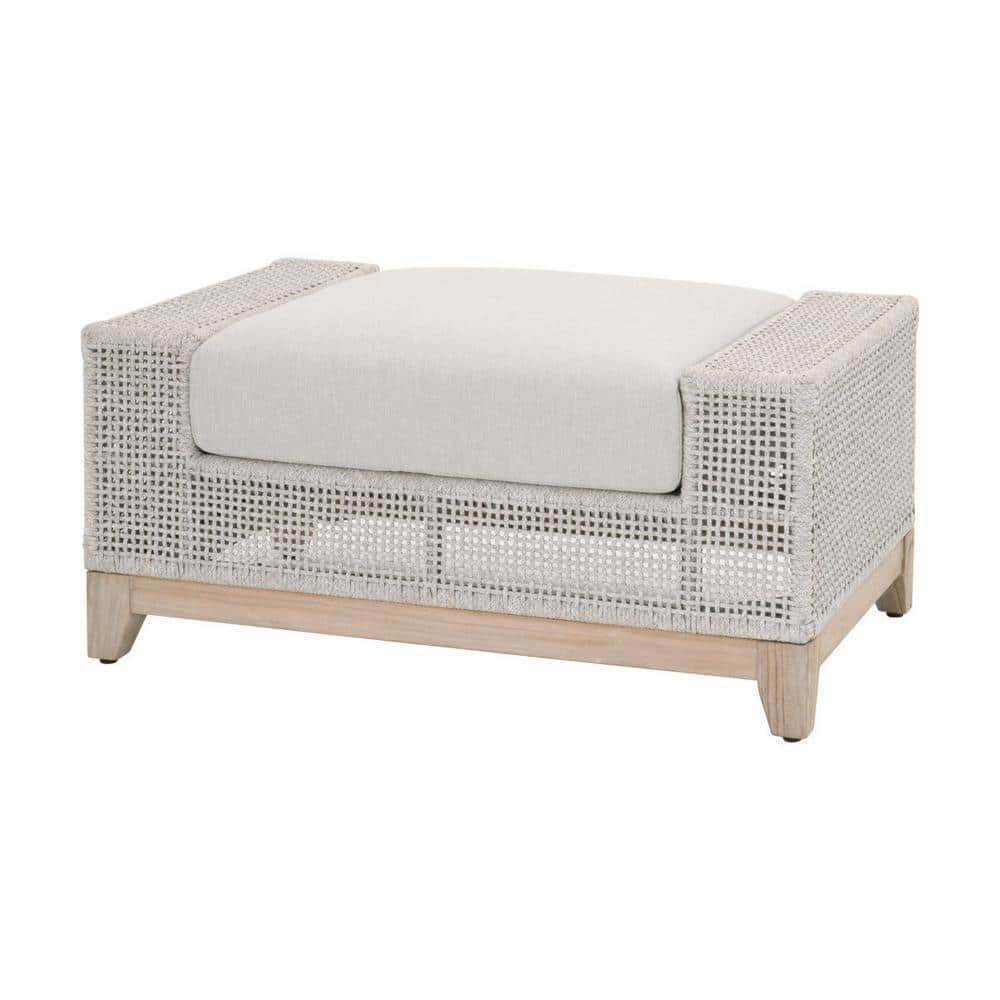 Benjara Gray Fabric Rectangle Accent Ottoman BM233023 - The Home Depot