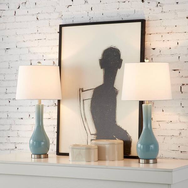 Maxax Sacramento 28 .5" Blue Table Lamp Set with USB (Set of 2) T56-BU ...