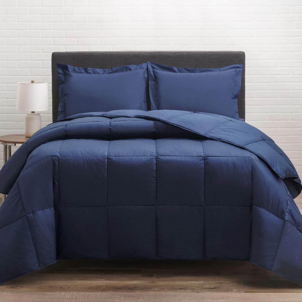 Allied Home Down-filled Cotton Twill Blue Twin Comforter CF003576A-BLUE ...