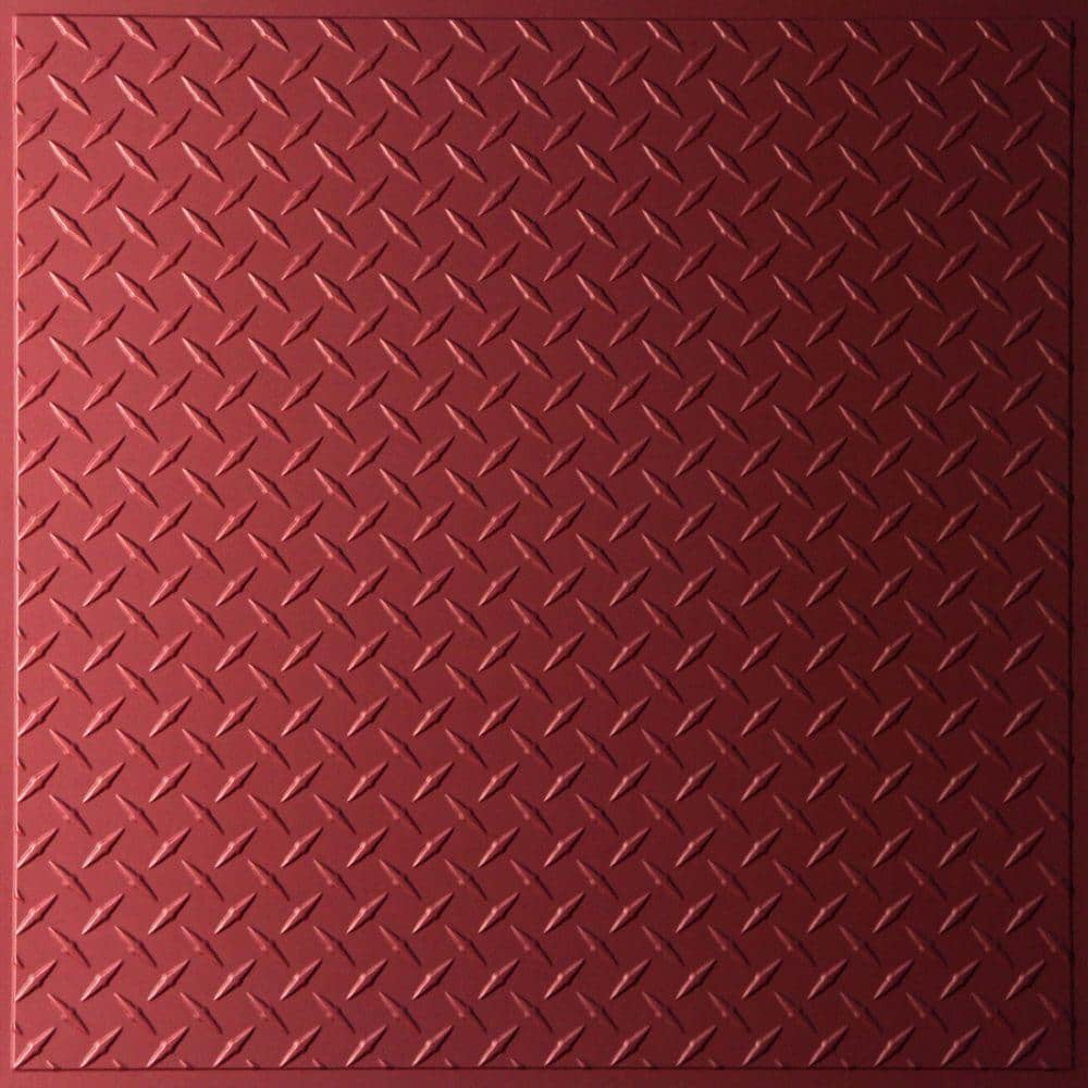 Ceilume Diamond Plate Merlot 2 ft. x 2 ft. Lay-in or Glue-up Ceiling ...