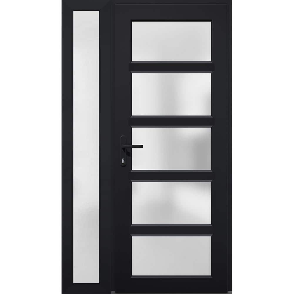 VDOMDOORS 52 in. x 80 in. Right-Hand/Inswing Sidelight Frosted Glass ...