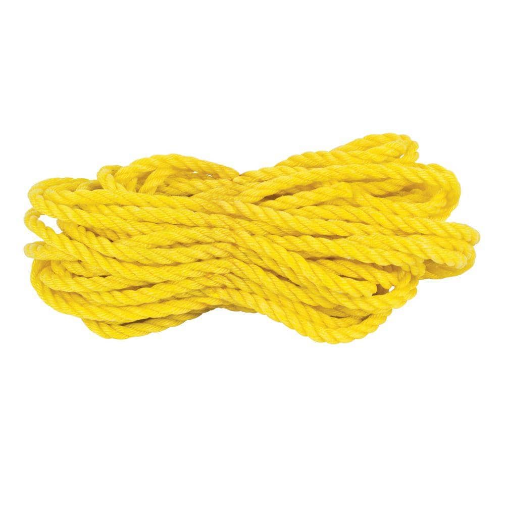 Crown Bolt 3/8 in. x 50 ft. Yellow Twisted Polypropylene Rope 64011 ...