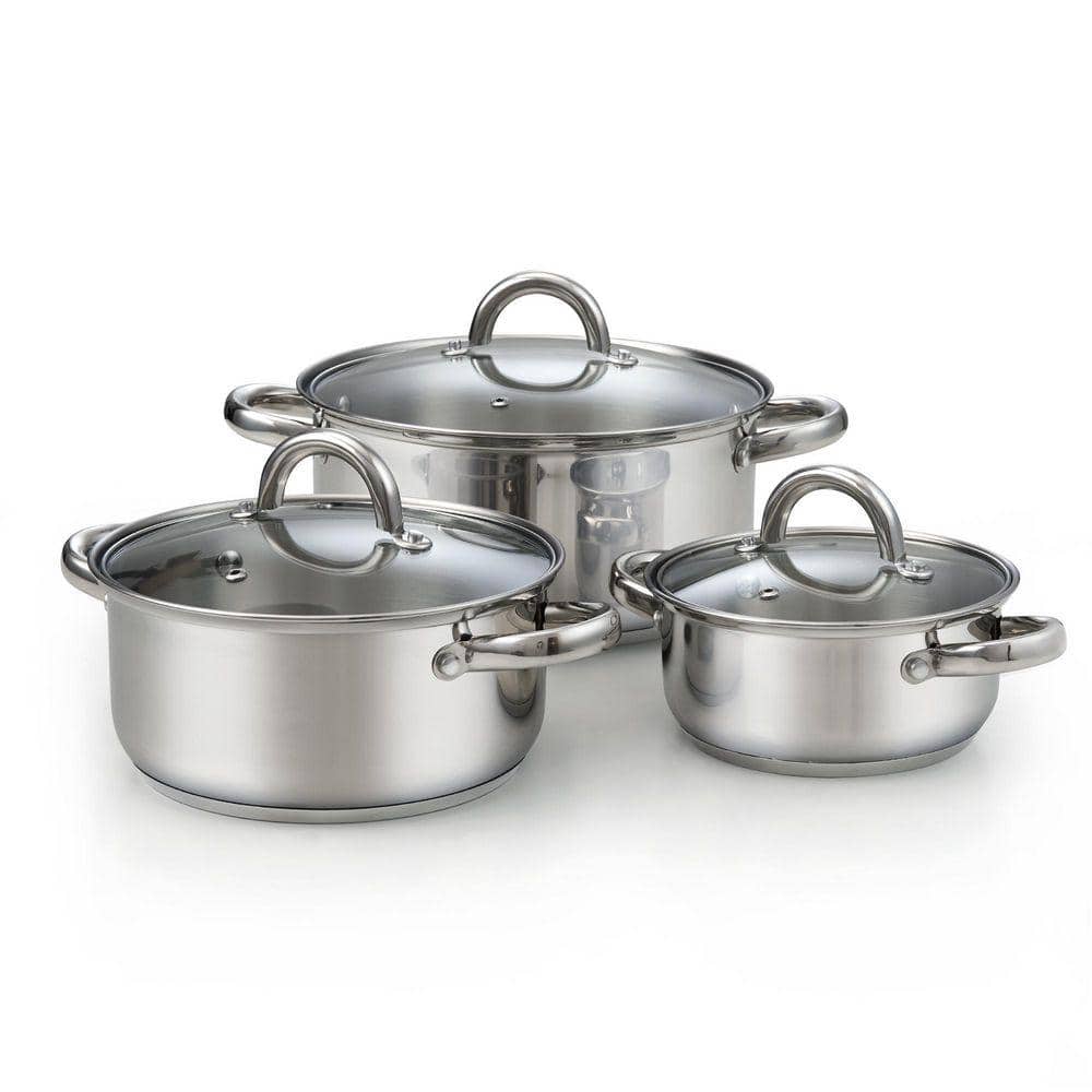 Cook N Home 6-Piece Basic Stainless Steel Sauce Pot Saucier Casserole ...