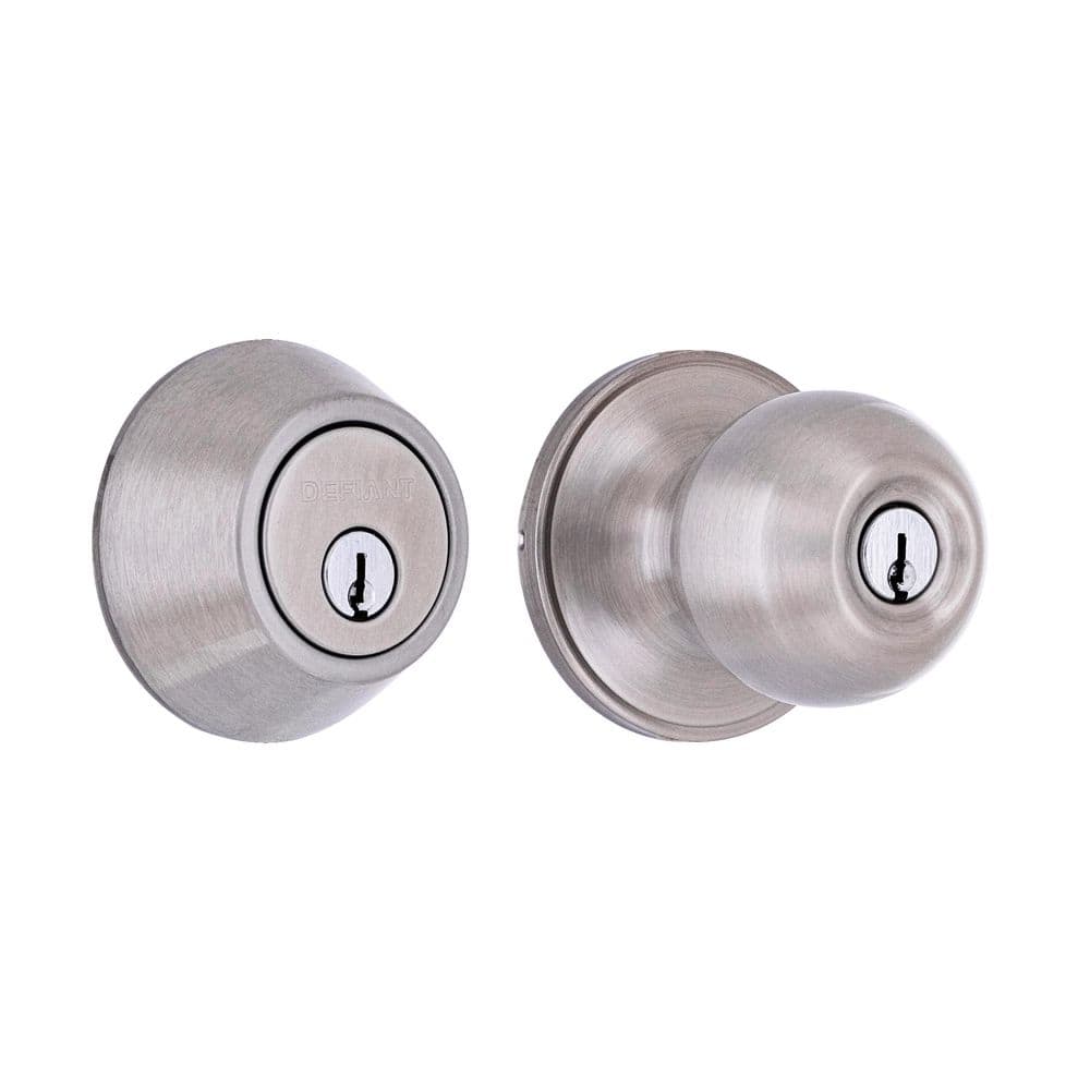 Defiant Ball Satin Nickel Single Cylinder Combo Pack BWX2B91B - The ...