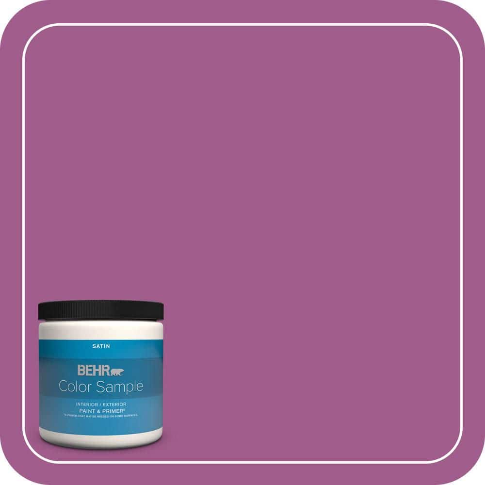 BEHR PREMIUM PLUS 8 oz. #P110-6 Wild Berry Satin Enamel Interior ...