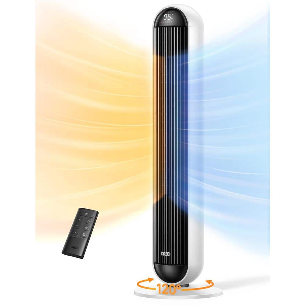 DREO 1500W 42 In. Portable Electric Convection Tower Fan & Heater, 120 ...