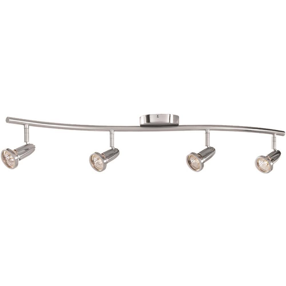 Access Lighting Cobra 4-Light 33 in. Brushed Steel LED Semi-Flush Mount ...