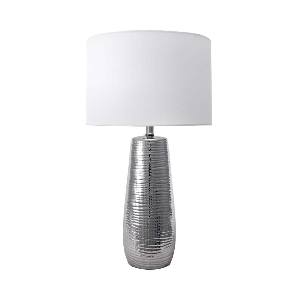 nuLOOM Memphis 26 in. Silver Transitional Table Lamp with Shade NPT05BA ...