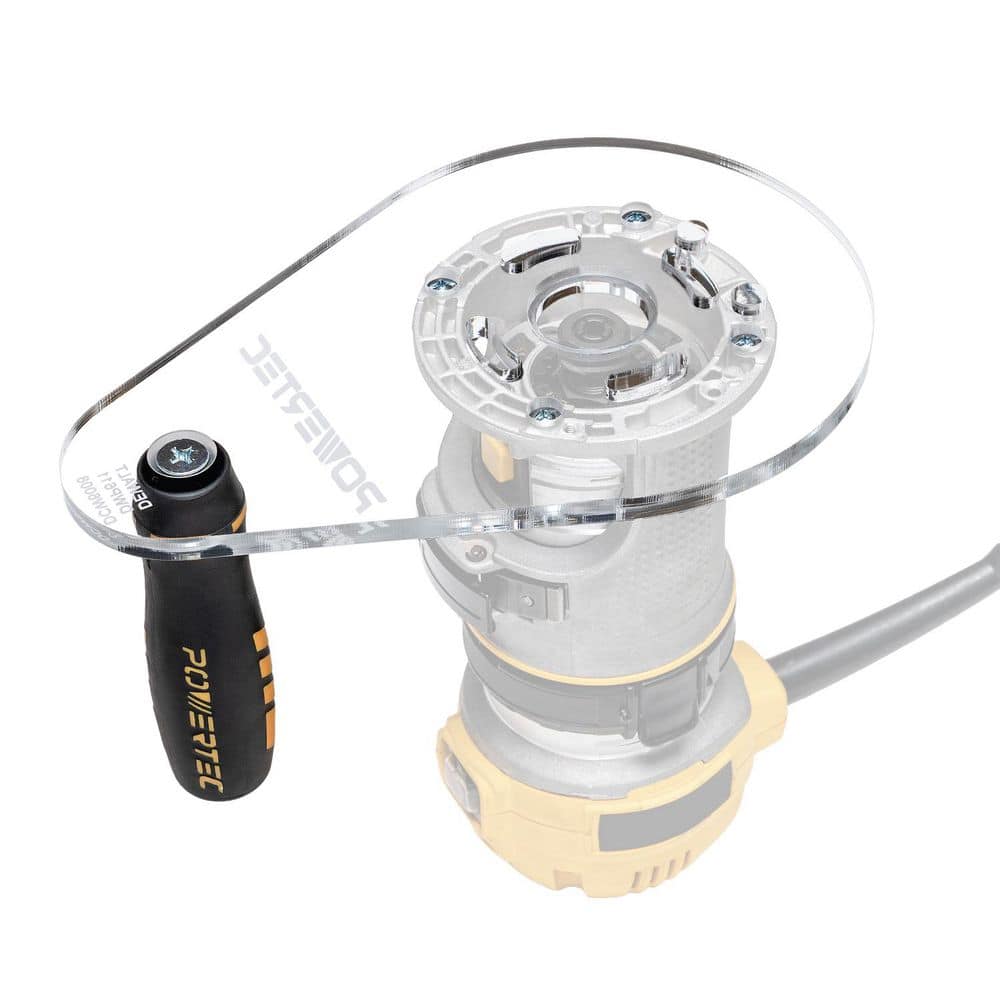 ‎POWERTEC Offset Router Base Plate 6 in. x 9 in. Clear Acrylic Sub Base ...