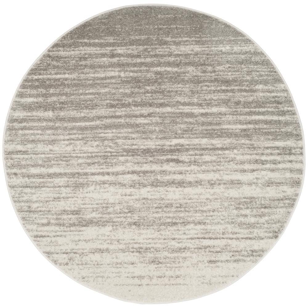 SAFAVIEH Adirondack Light Gray/Gray Solid Color 6 ft. x 6 ft. Striped ...