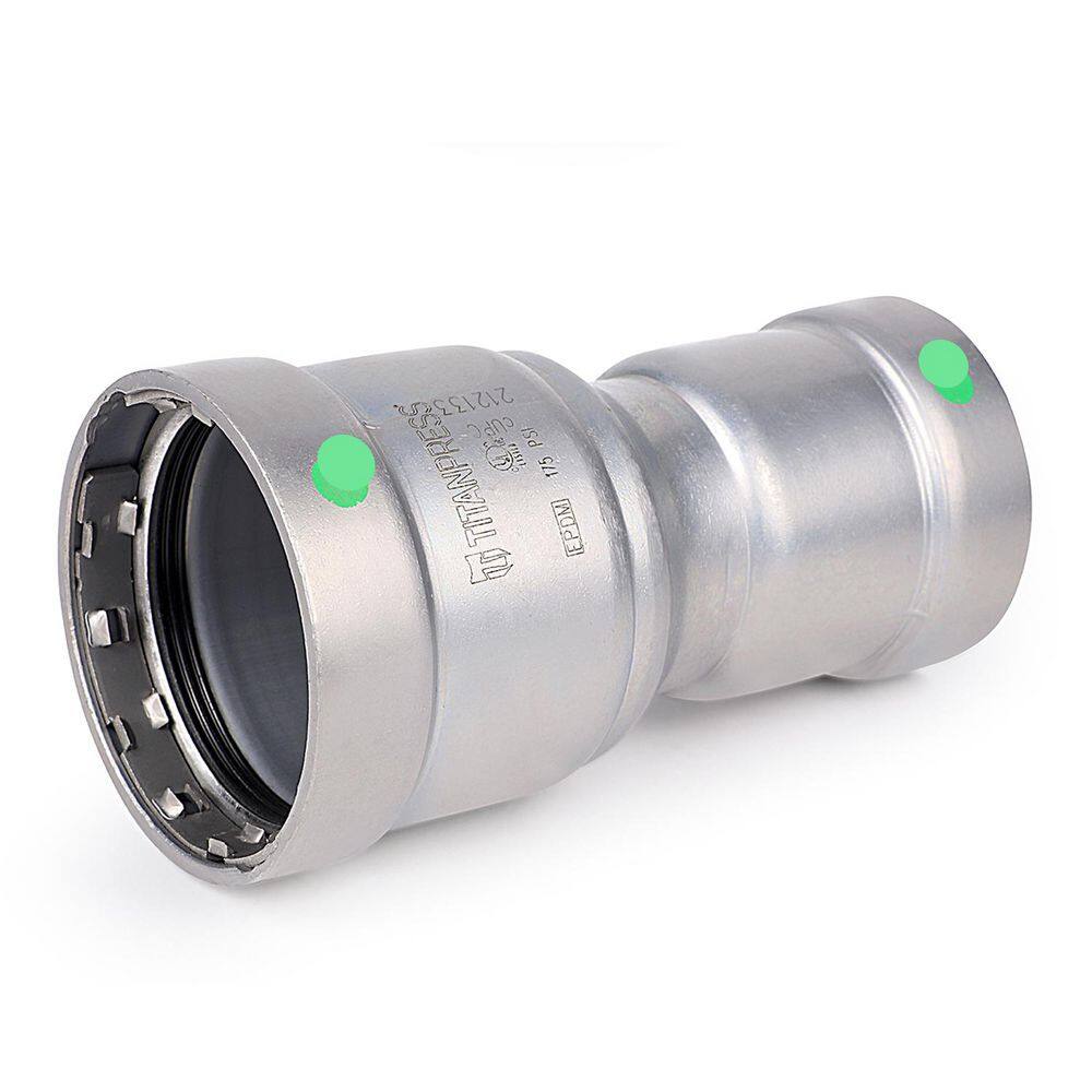 T TITANPRESS 2 in. x 1-1/4 in. Carbon Steel Press Reducing Coupling ...