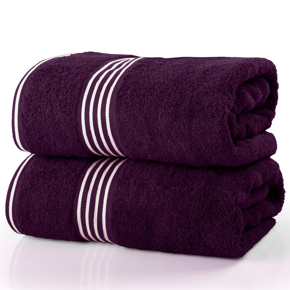 Lavish Home Bath Towels-2PC 500GSM 100% Cotton Towel Set- 35 x 70 in. Extra Large Quick Drying ...
