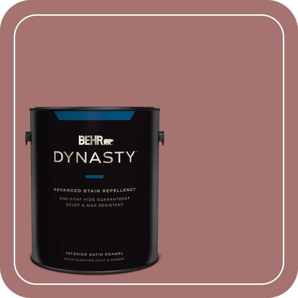 BEHR DYNASTY 1 gal. #MQ1-17 Autumn Russet One-Coat Hide Satin Enamel ...