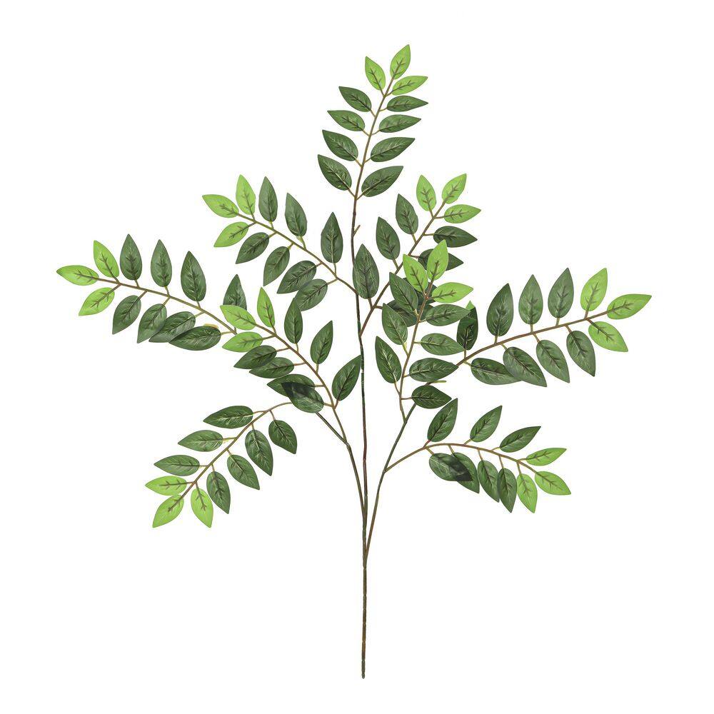 LIVING LUXURY 27 in. Real Touch Artificial Wisteria Leaf Stem Plant Greenery Foliage Spray ...