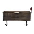 Oakland Living Black Patriotic Metal Wall Mounted Mailbox with Outgoing ...