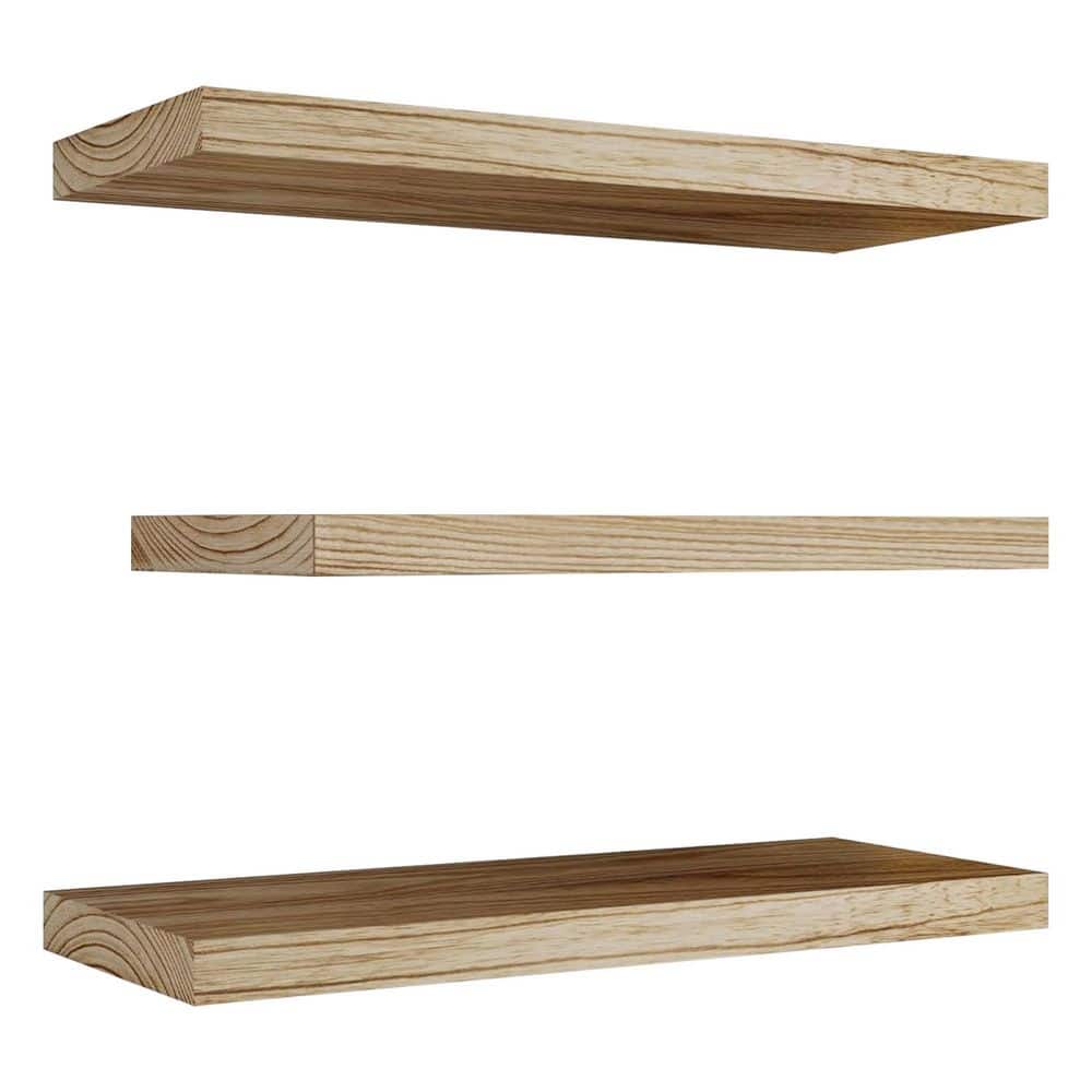 Set of 3 17 in. W x 6.70 in. D Carbonized Black Paulownia Wood Floating ...