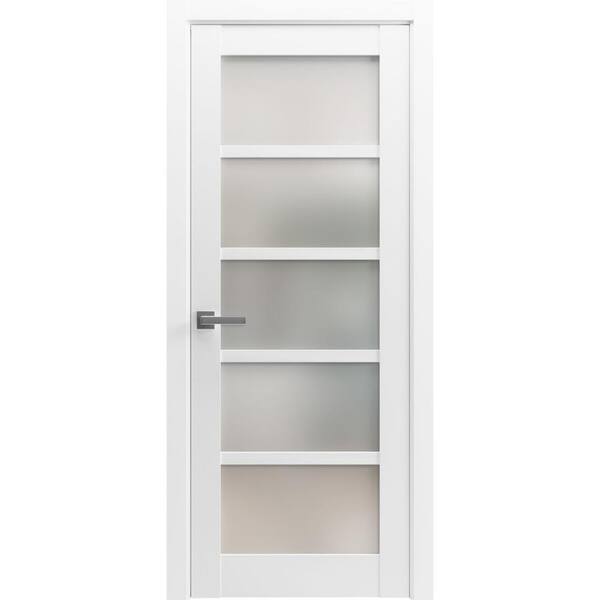Sartodoors 4002 24 in. x 96 in. Left-Hand/Inswing Solid Frosted Glass ...