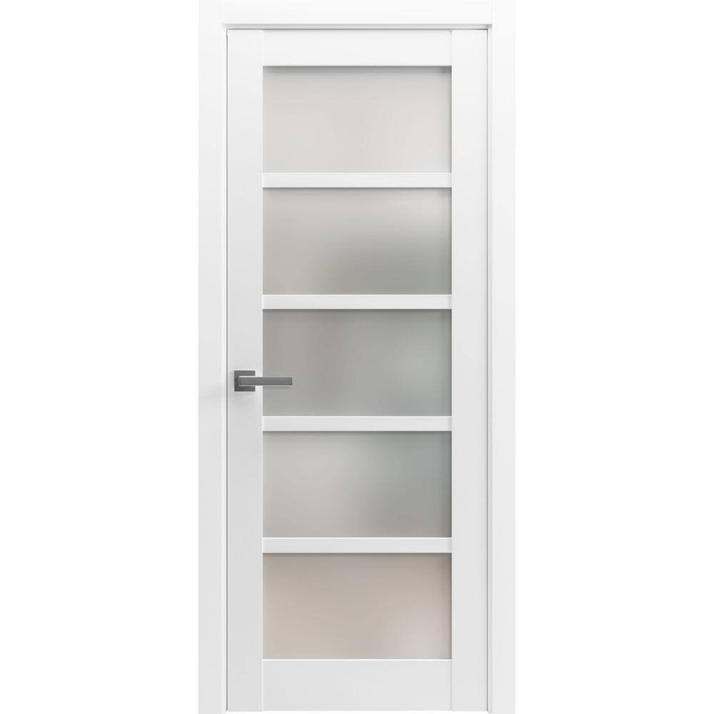Sartodoors 4002 30 in. x 84 in. Right-Hand/Inswing Solid Frosted Glass ...