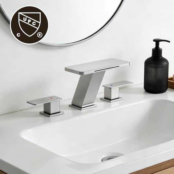 INSTER Elite Waterfall 8 in.Widespread 2-Handle Bathroom Faucet 3-Hole ...