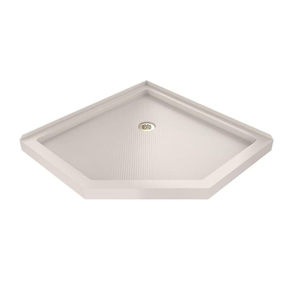 DreamLine SlimLine 36 in. L x 36 in. W Corner Neo Angle Biscuit Shower ...