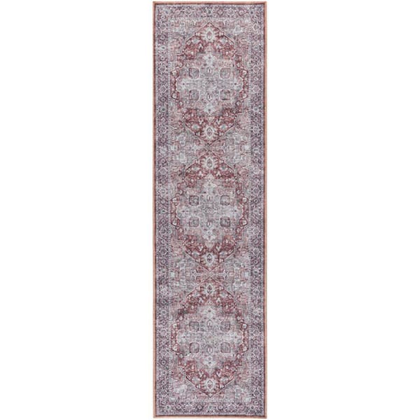Machine Washable Series 1 Ivory Brick 2 ft. x 6 ft. Distressed ...