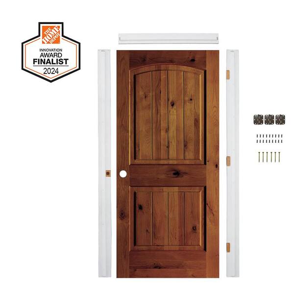 Krosswood Doors DIY RTA Kit 24 in. x 80 in. Right-Hand Knotty Alder Red ...