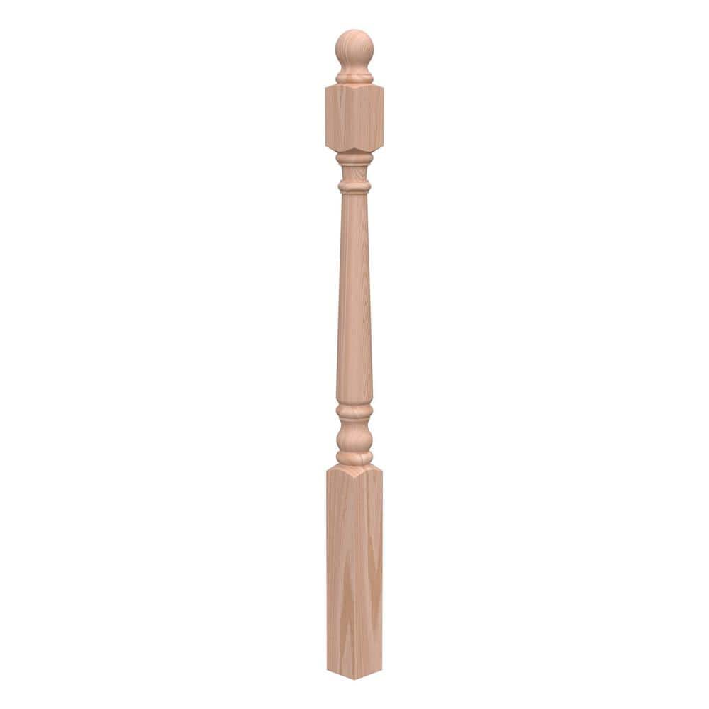 EVERMARK Stair Parts 4010 48 in. x 3 in. Unfinished Red Oak Ball Top ...