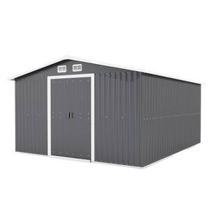 10 ft. x 12 ft. Durable and Stable Metal Storage Shed for Backyard ...