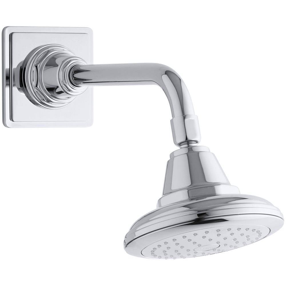 KOHLER Pinstripe 5.5625 in. 1-Spray Single Function Raincan Showerhead ...