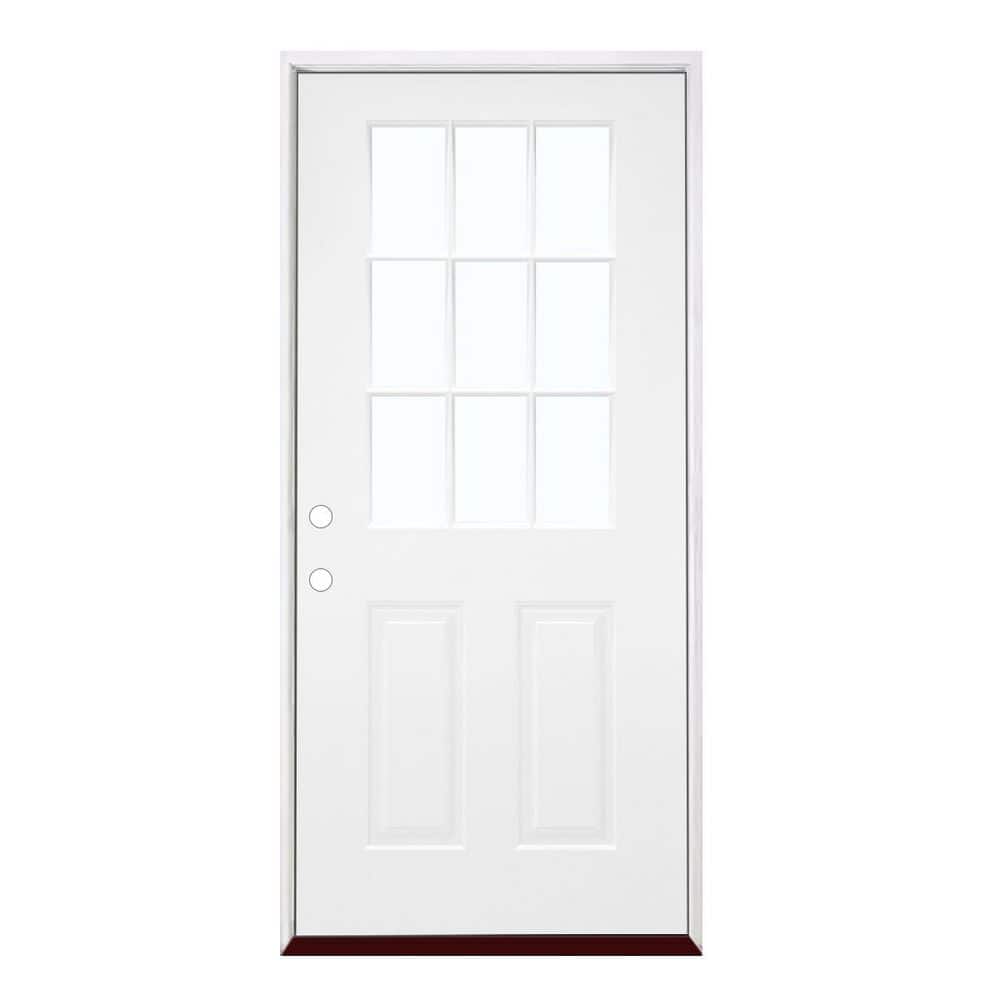 GENESIS ENTRIES 32 in. x 80 in. Right-Hand/Inswing 2 Panel 1/2 Lite 9 ...