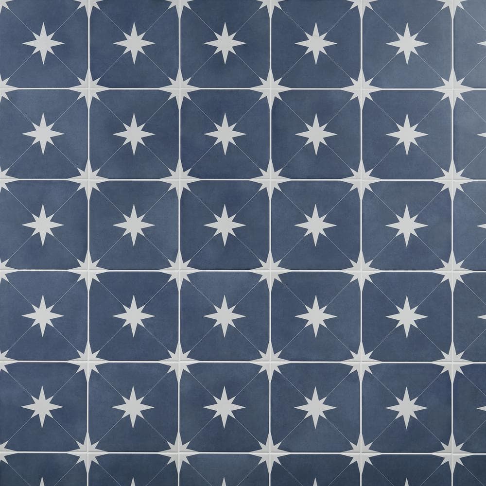 Ivy Hill Tile Polaris Navy 9 in. x 9 in. Matte Porcelain Floor and Wall ...