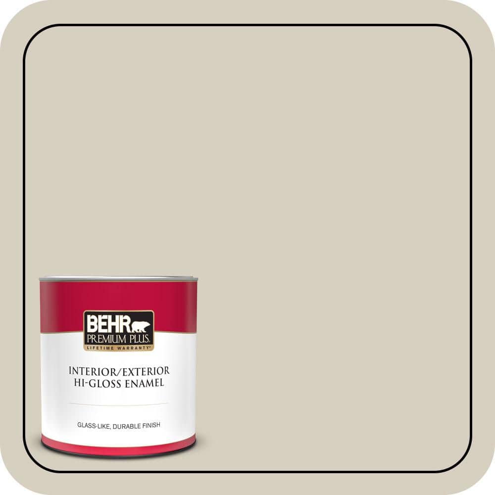 BEHR PREMIUM PLUS 1 qt. #PPU7-09 Aged Beige Hi-Gloss Enamel Interior ...