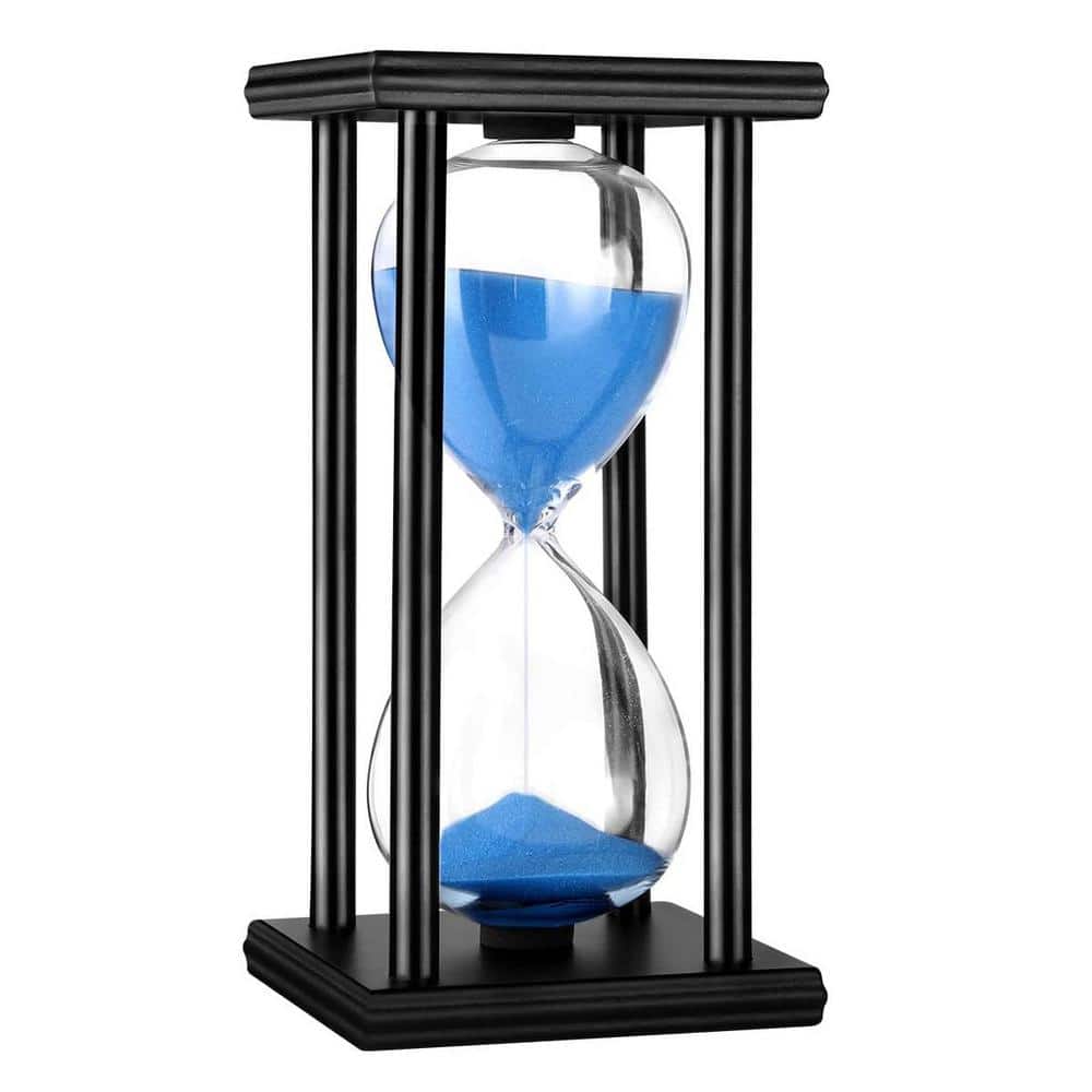 Afoxsos Blue Sand Hourglass 30-Minutes Timer with Wooden Stand for ...