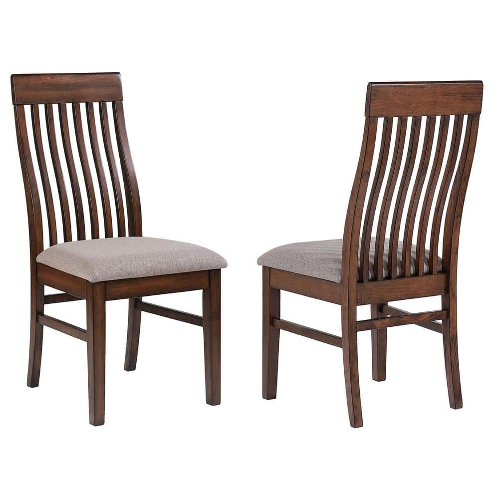 Coaster Briarwood Mango Oak and Brown Slat Back Dining Side Chair (Set ...