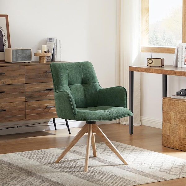 Swivel armchair fabric accent chair dining chair with oak wood legs store