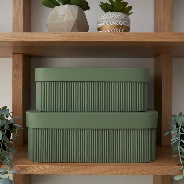Green 12 in. x 4 in. Plastic Decorative Beautiful Fluted Cardboard ...