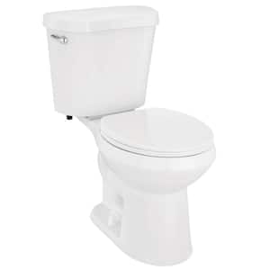 Glacier Bay 10 in. Rough In 2-Piece 1.28 GPF Single Flush Round Toilet ...