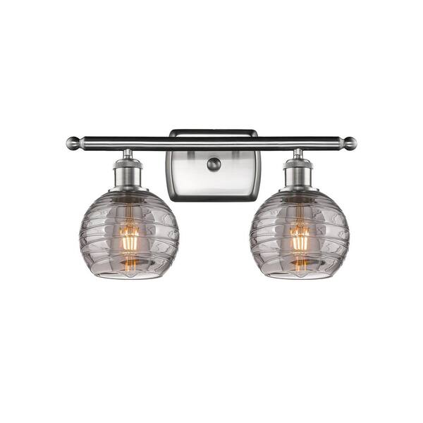 Innovations Athens Deco Swirl 15.88 in. 2-Light Brushed Satin Nickel ...
