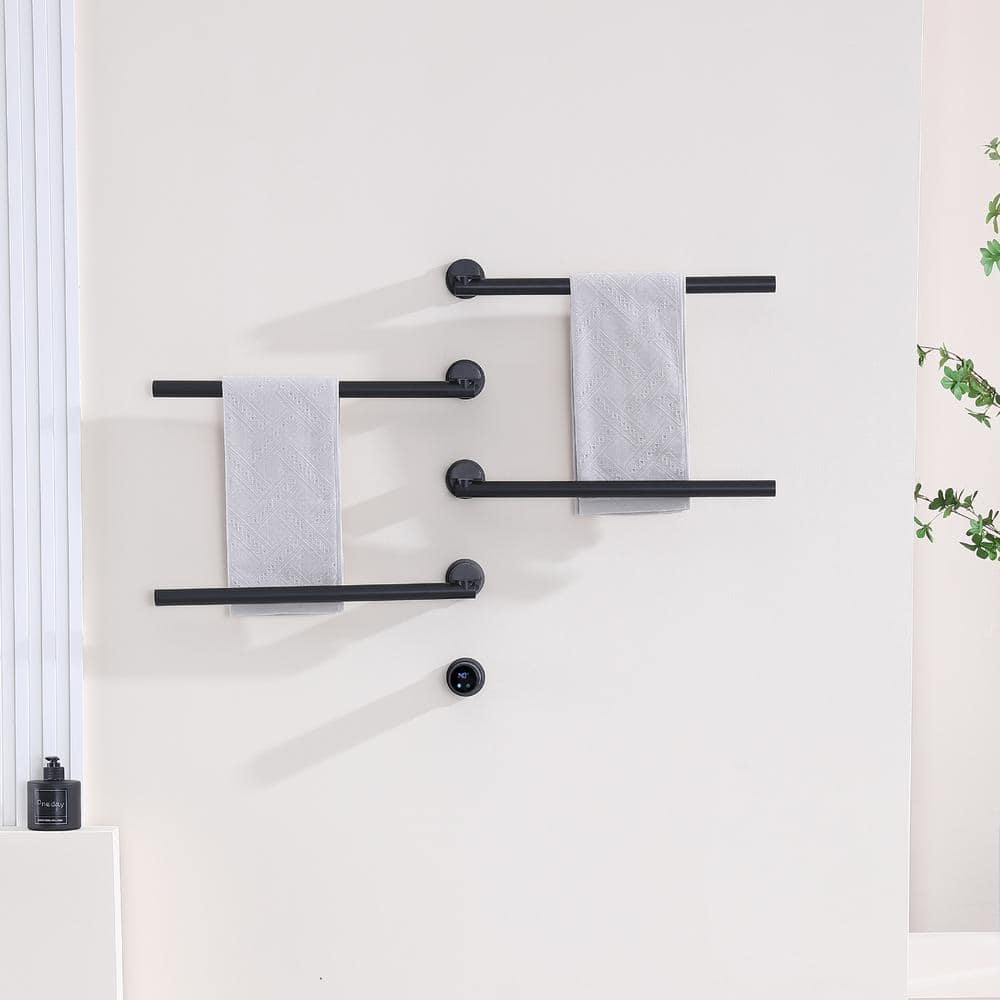 Tenleaf 4-Bar Towel Holders Screw-In Electric Plug-In Towel Warmer in ...