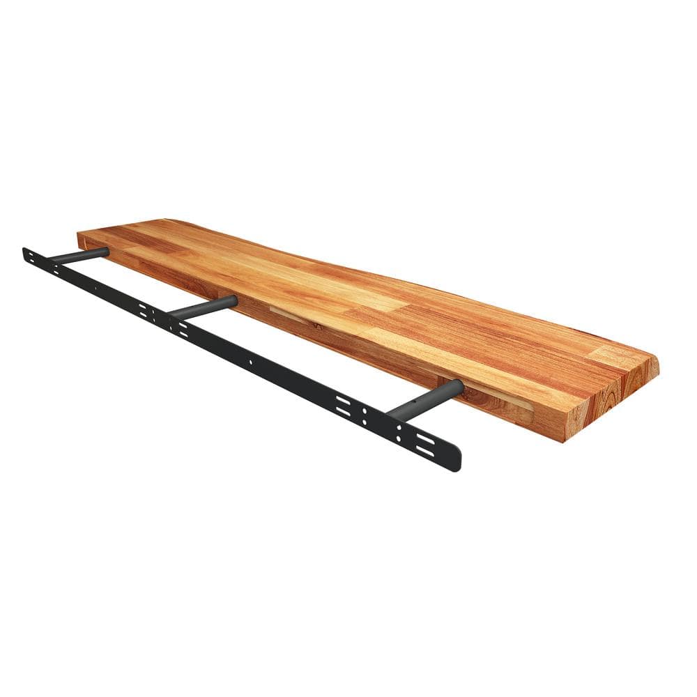 Interbuild Solid 3.9 ft. L x 10 in. D x 1.5 in. T, Acacia Butcher Block ...