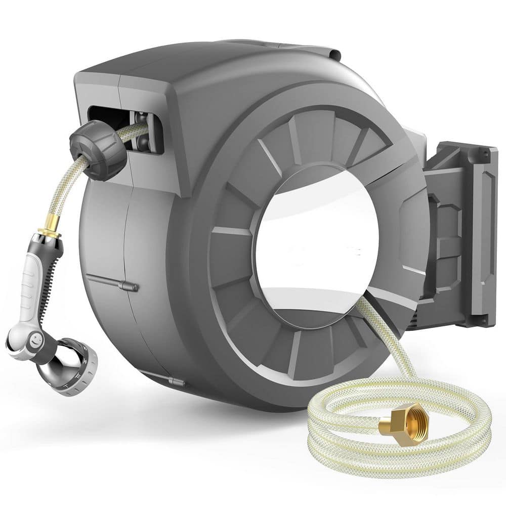 SenQWFa Any Length Lock Slow Return System Hose Reel Wall Mounted 1/2 ...