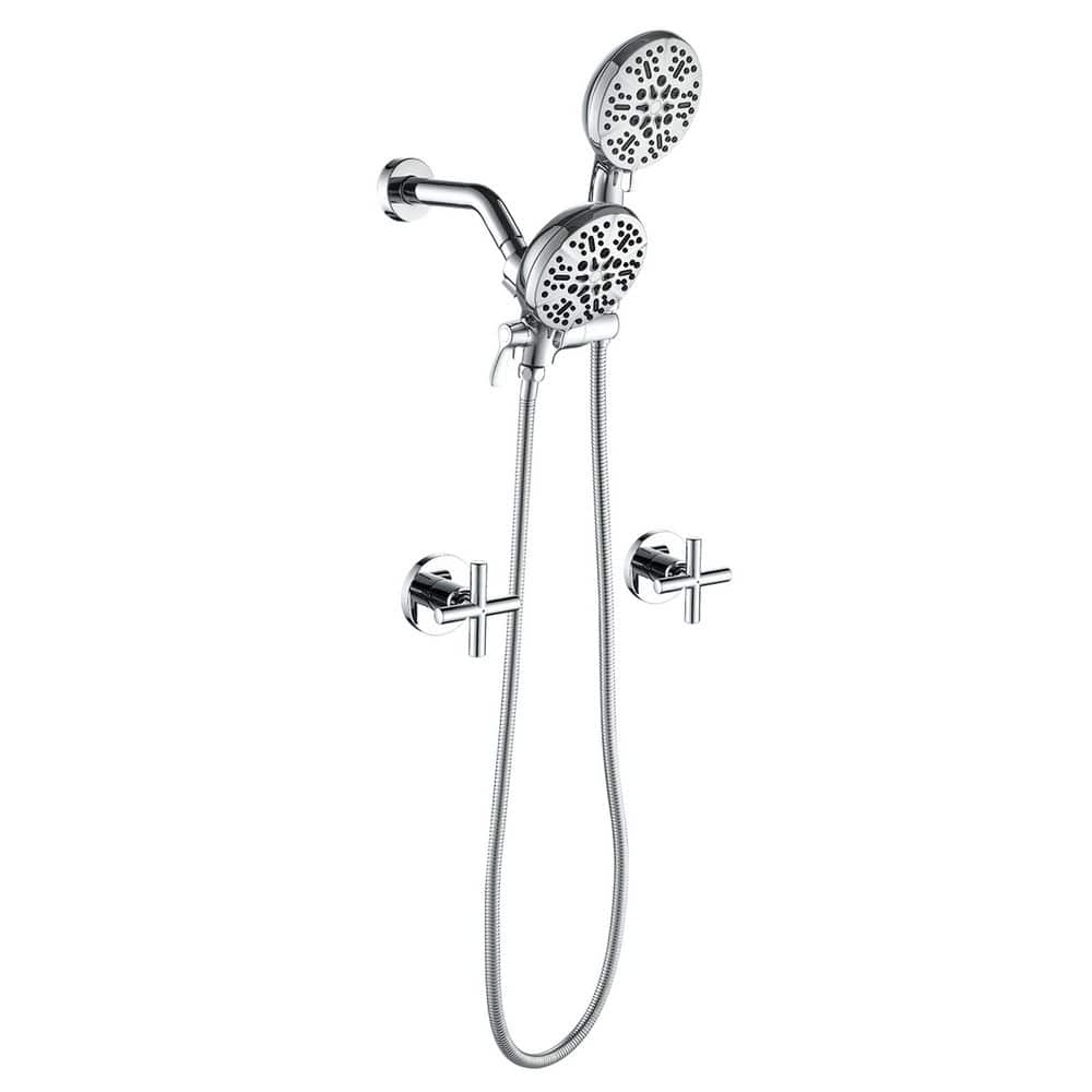 FLG Double Handle 7-Spray Shower Faucet 1.8 GPM with Ceramic Disc ...